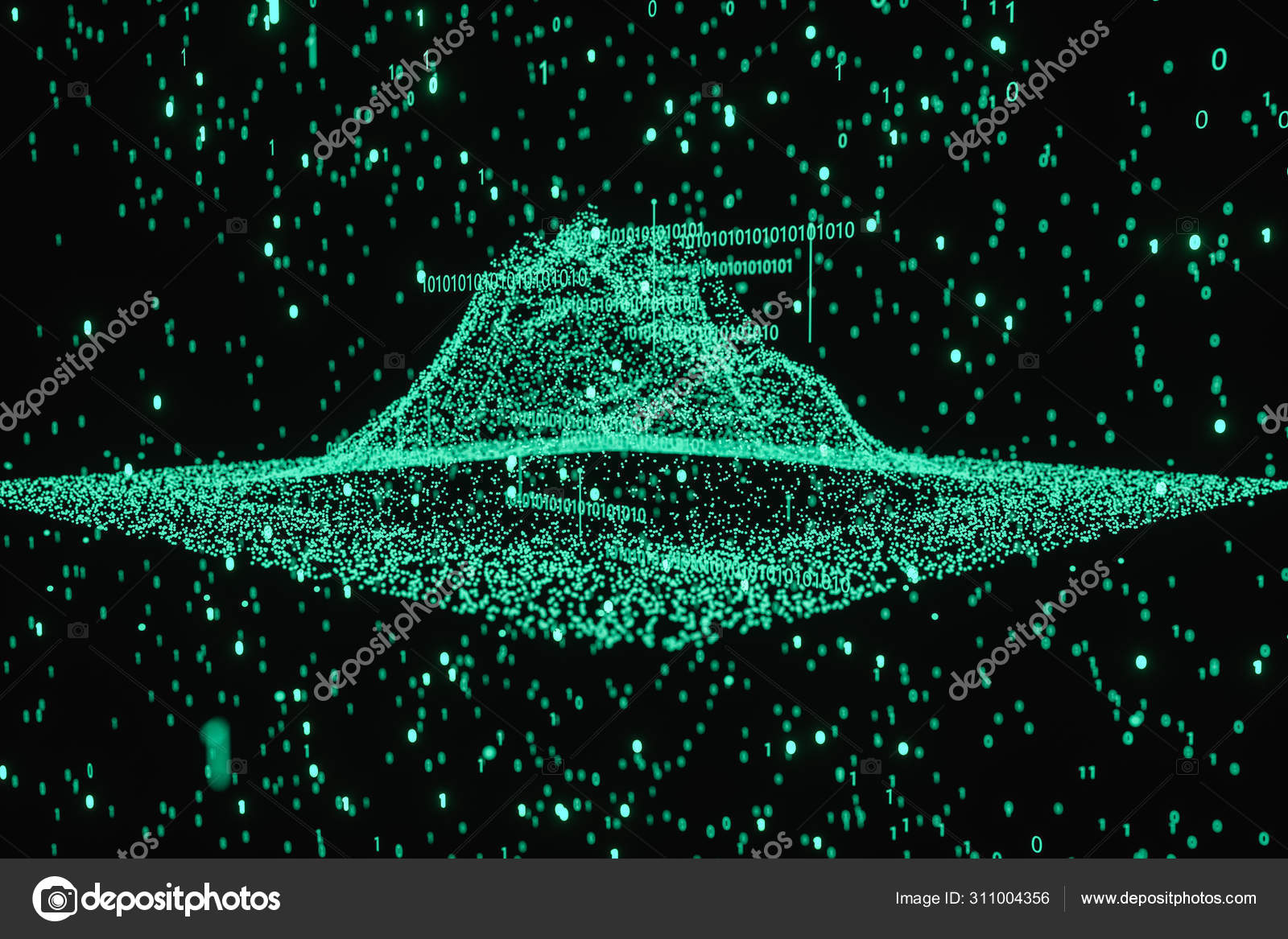 Glowing binary digit with dark background, 3d rendering — Stock Photo © vinkfan #311004356