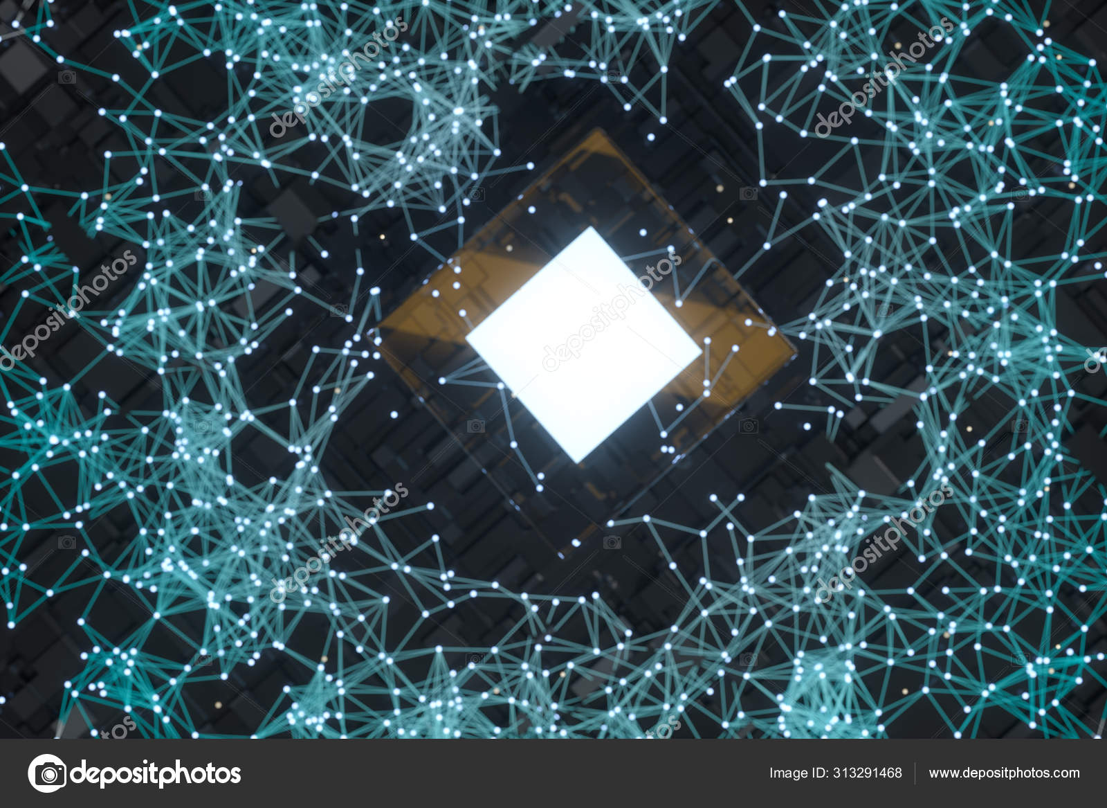 Circuit board with glowing cube and lines, 3d rendering. Stock Photo by ... Circuit board with glowing cube and lines, 3d rendering. Stock Photo by ...