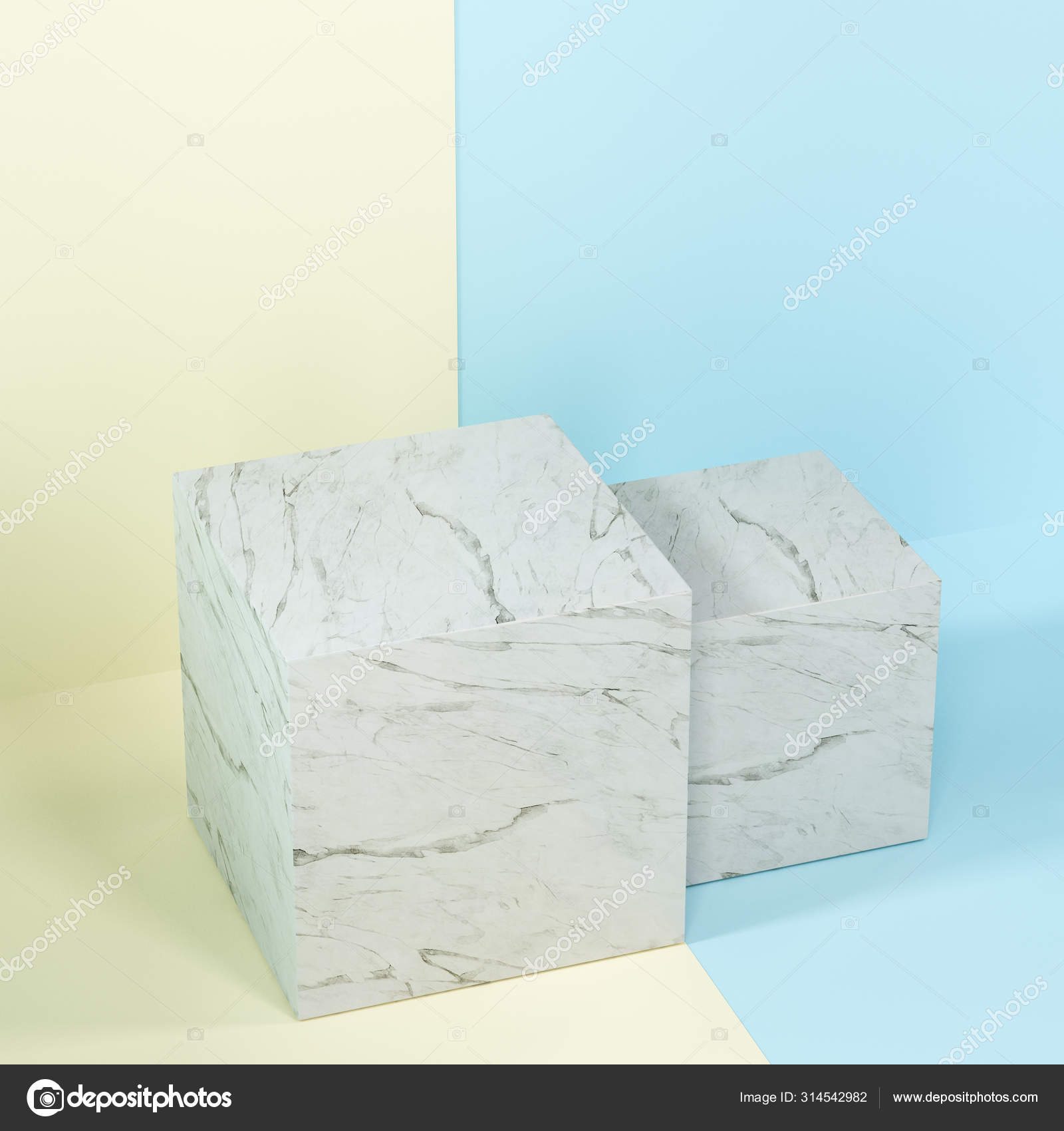 Square platform with solid color background, 3d rendering. — Stock ...