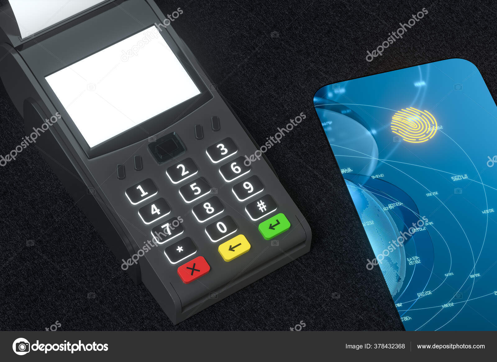 Pos Machine Mobile Phone Fingerprint Identification Rendering Computer ...