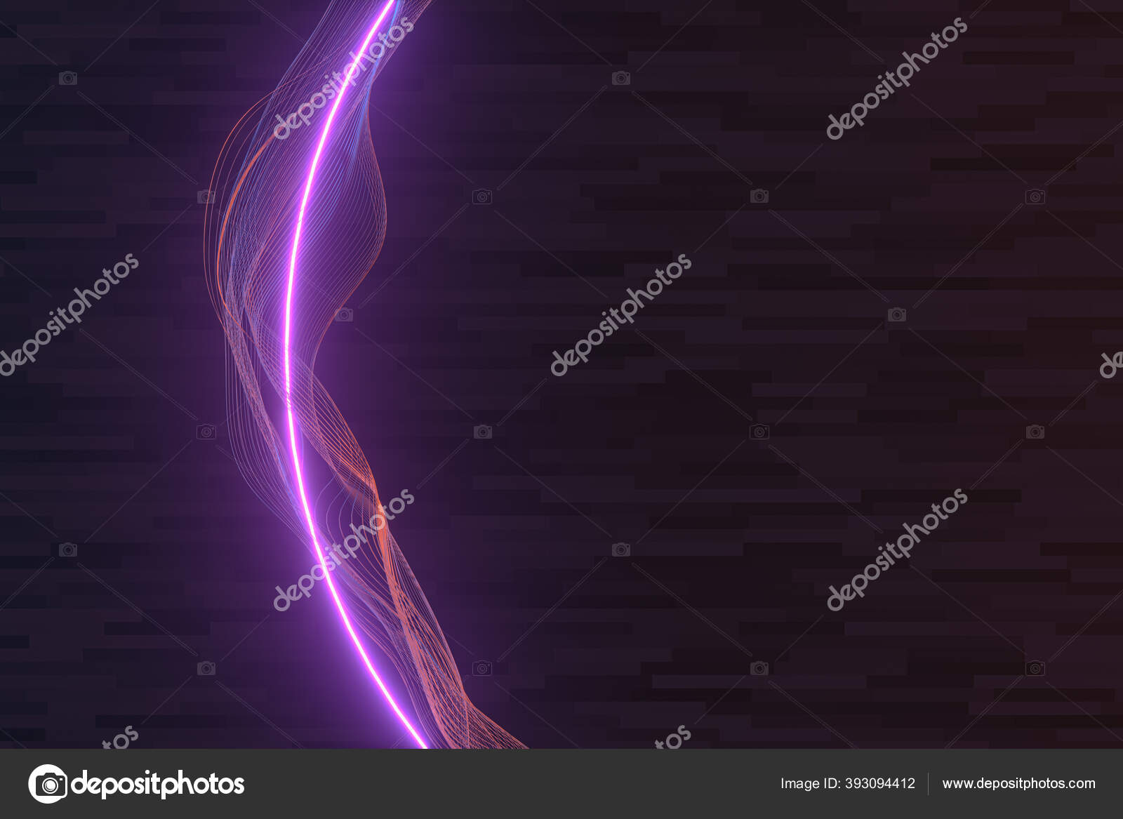Purple Circle Laser Line Dark Background Rendering Computer Digital ...