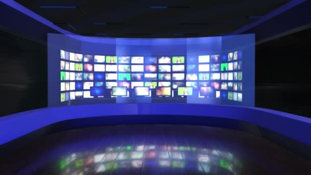 Virtual Studio Background Loop with Monitor Wall — Stock Video ...