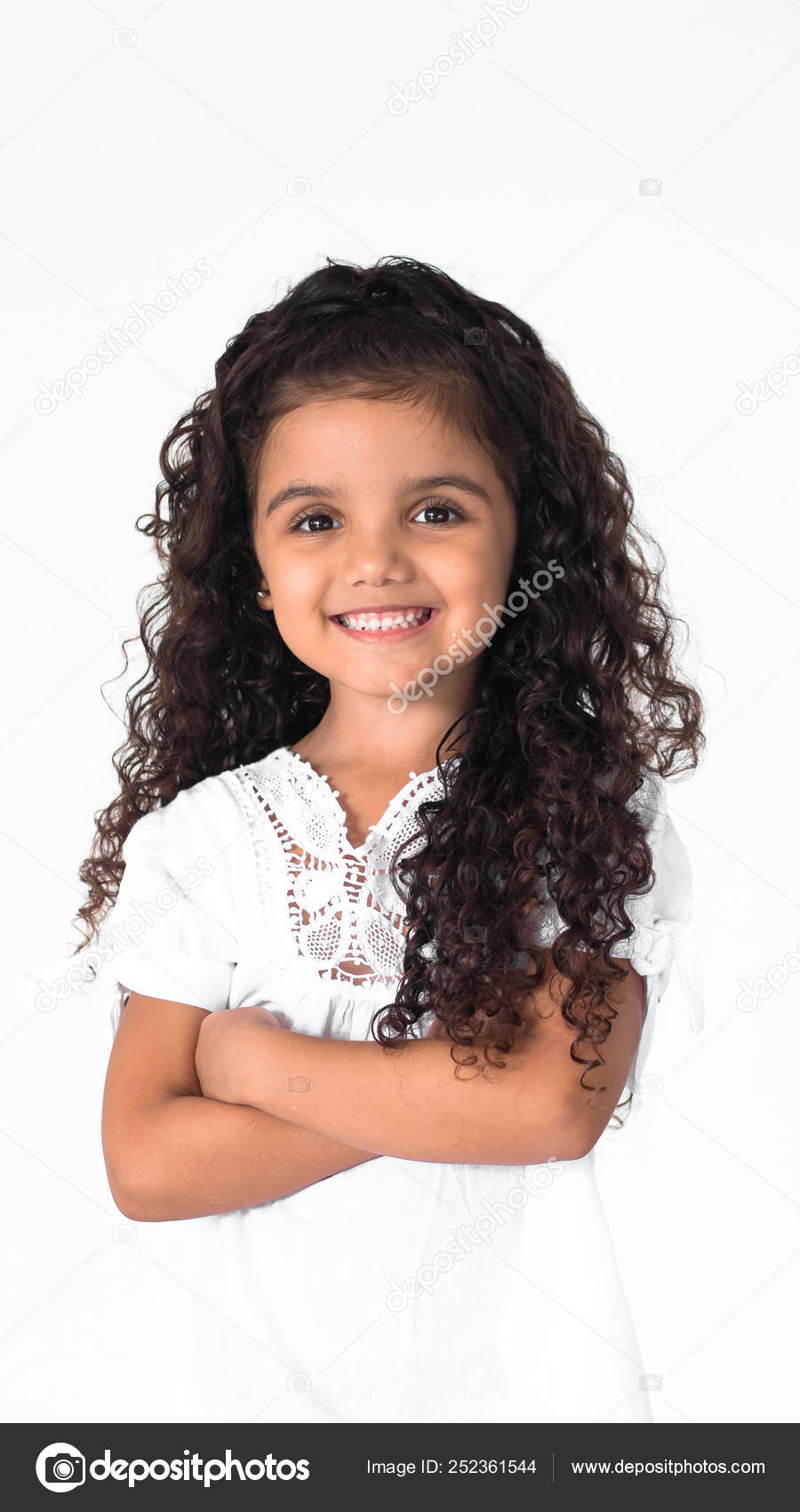 Hispanic Baby Girl With Curly Hair