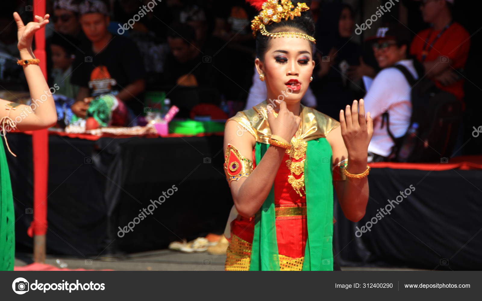 Group Dancers While Performing Street Stage Dancing Traditional ...