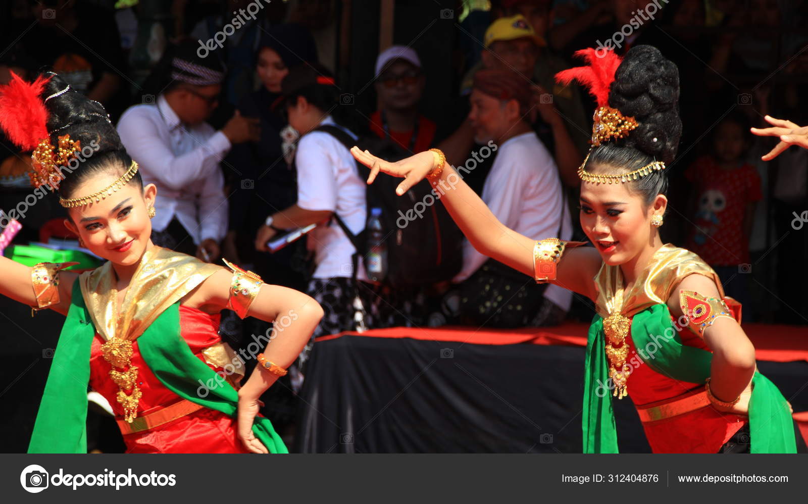Group Dancers While Performing Street Stage Dancing Traditional ...