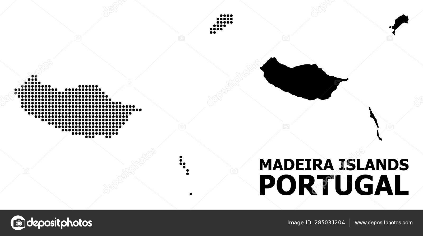 Dotted Pattern Map of Madeira Islands Stock Vector Image by ...
