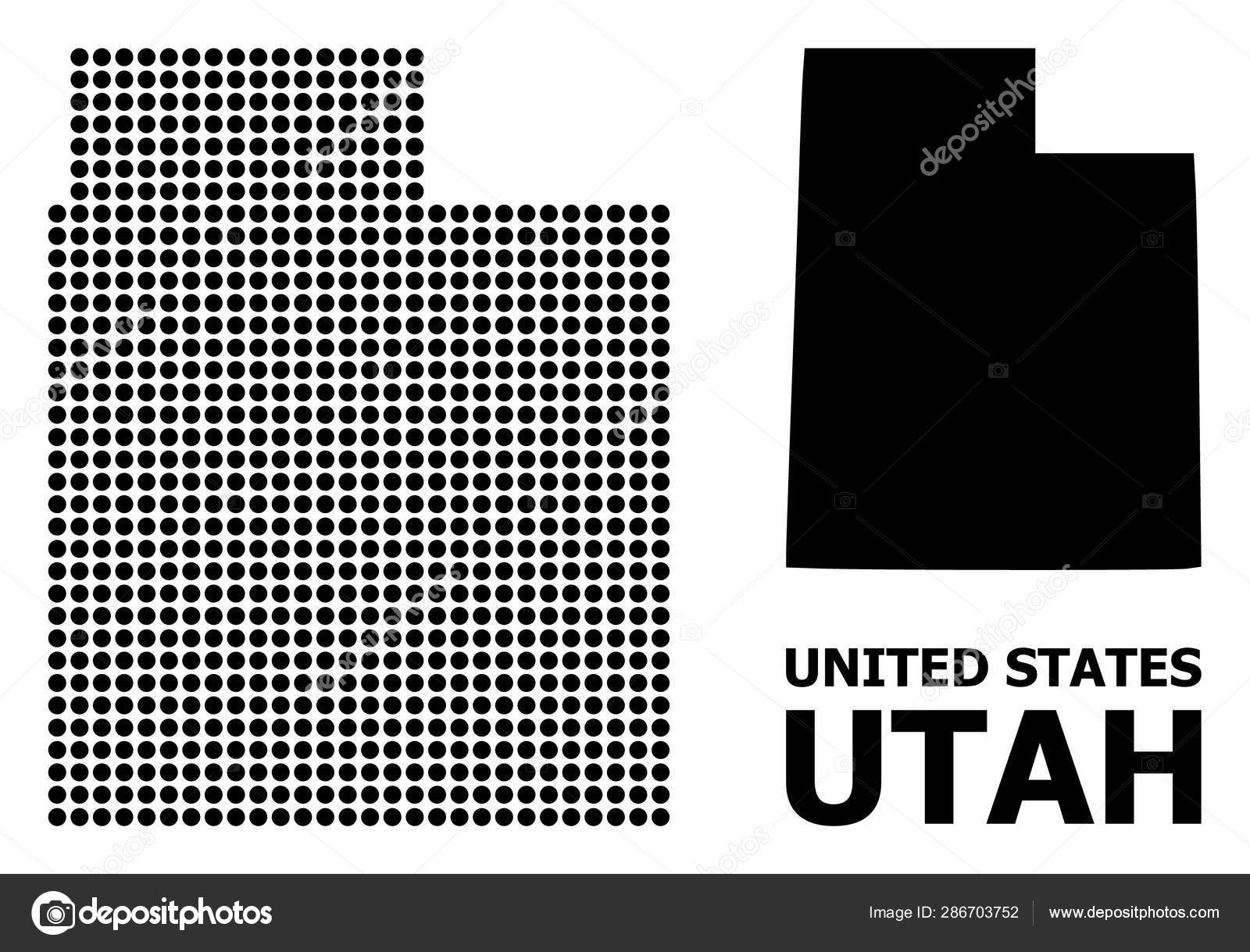 Dotted Mosaic Map of Utah State Stock Vector by ©NeuralNetworks 286703752