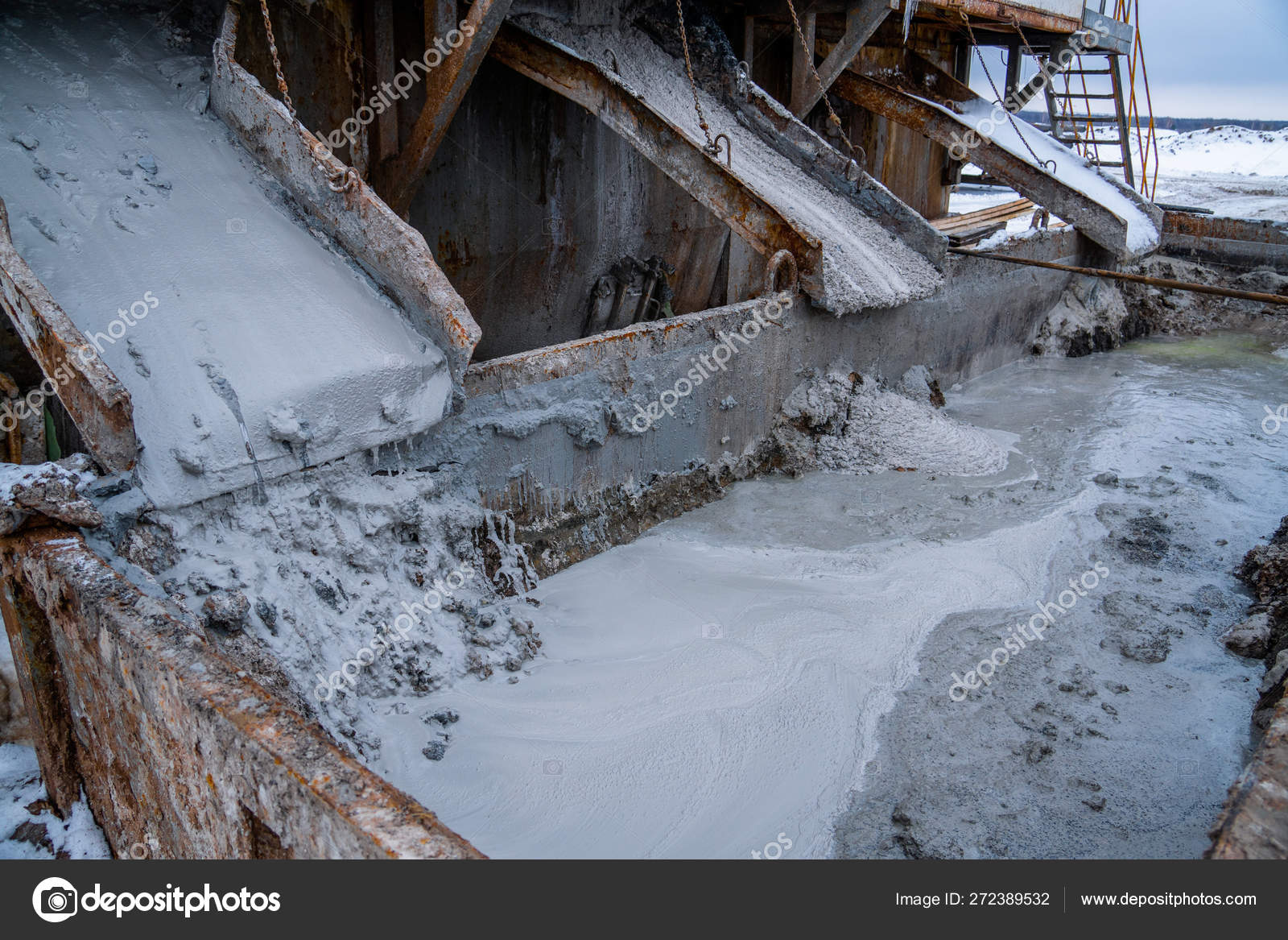 Mud Pit Oil Gas Industry Close Muddy Water Waste Flowing Stock Photo by ...