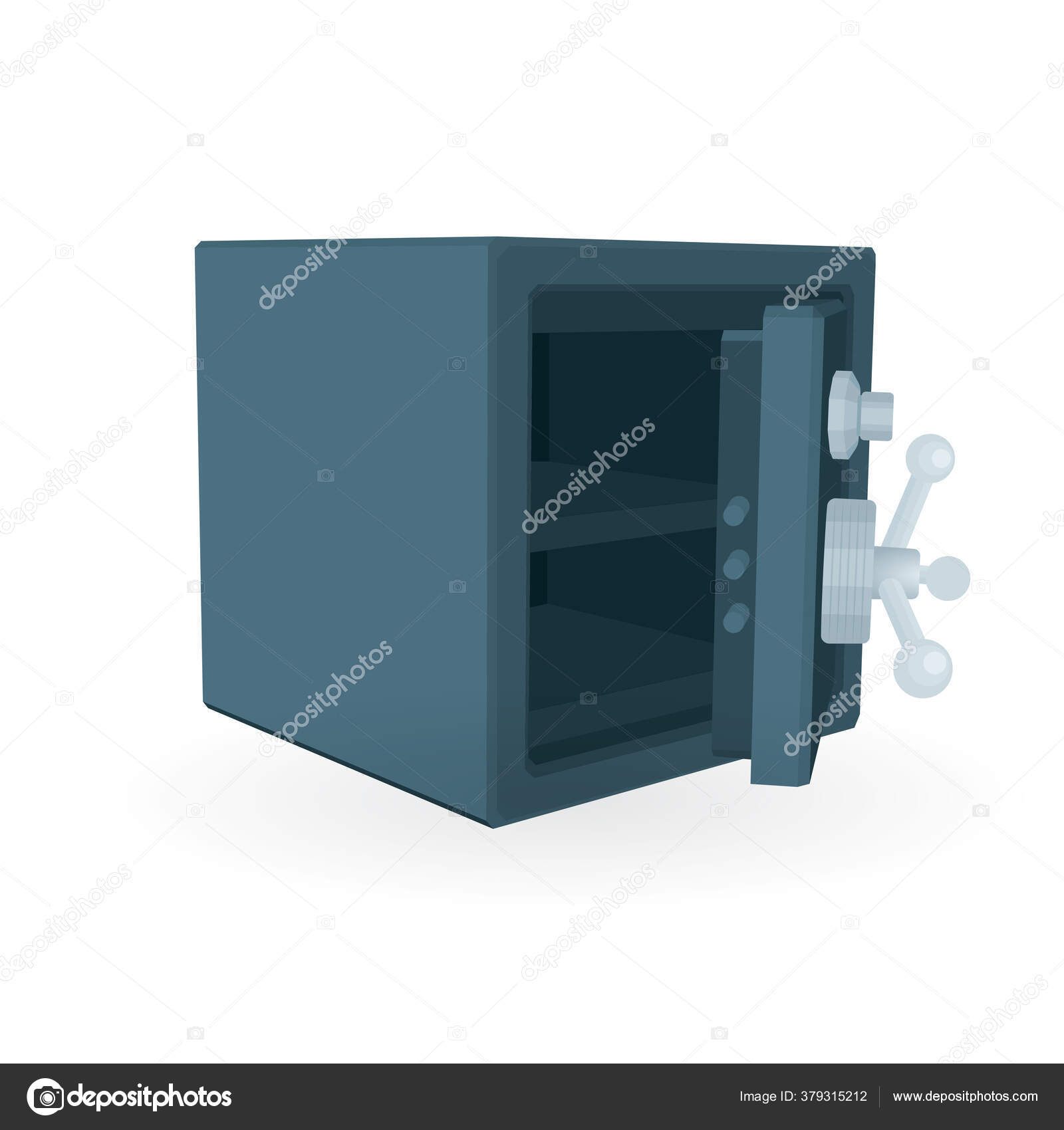 Safe Metal Safe Box Vector Illustration Isolated White Background Side ...