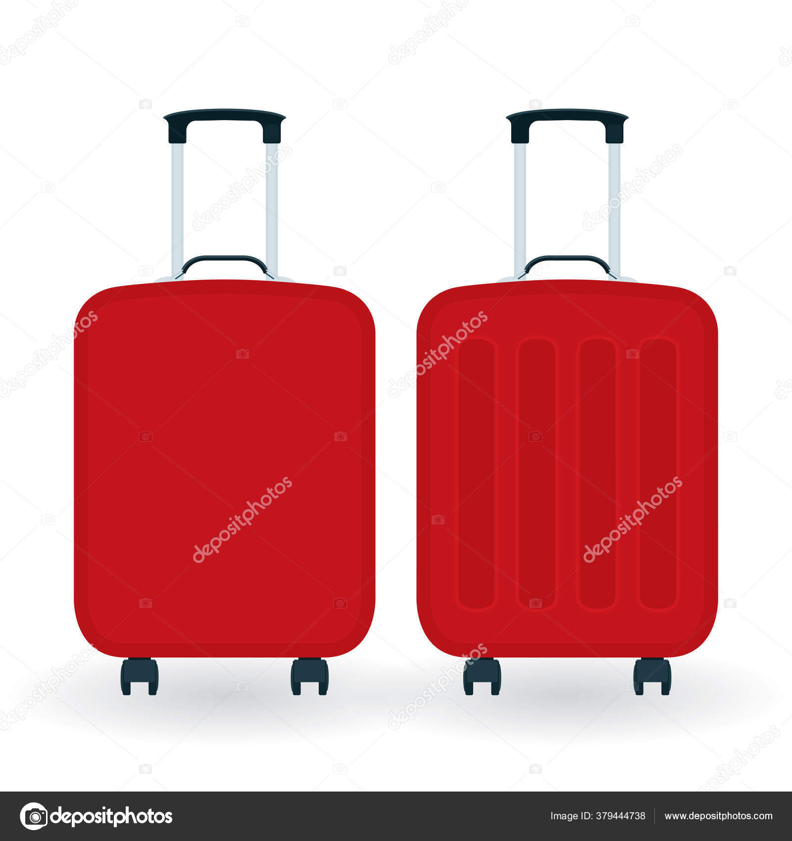 Suitcase Suitcases Front Side Views Vector Illustration Collection Part ...