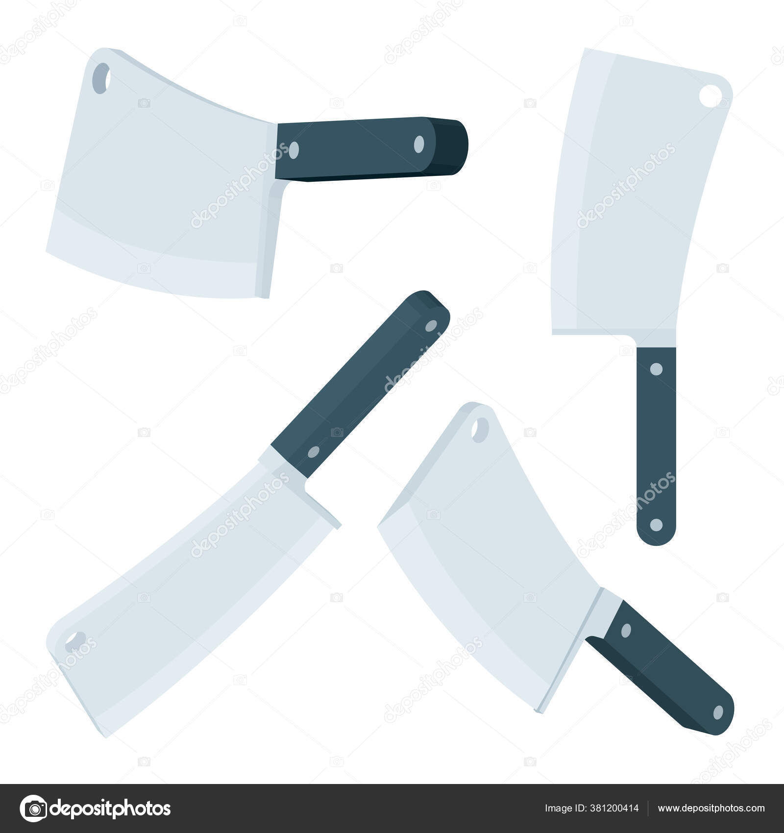 Cleaver Vintage Cleavers Vector Illustrations Set Realistic Cleavers ...