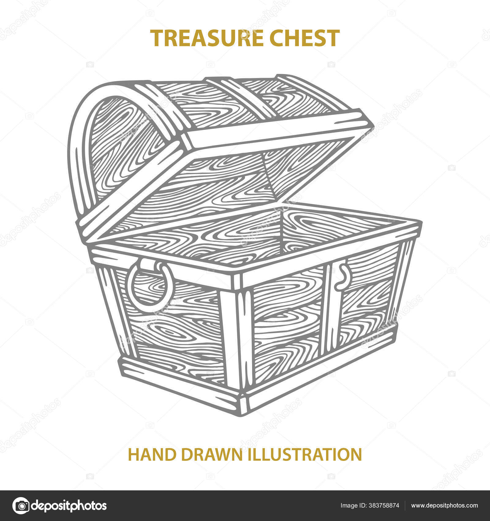 Tekening Van Een Open Schatkist