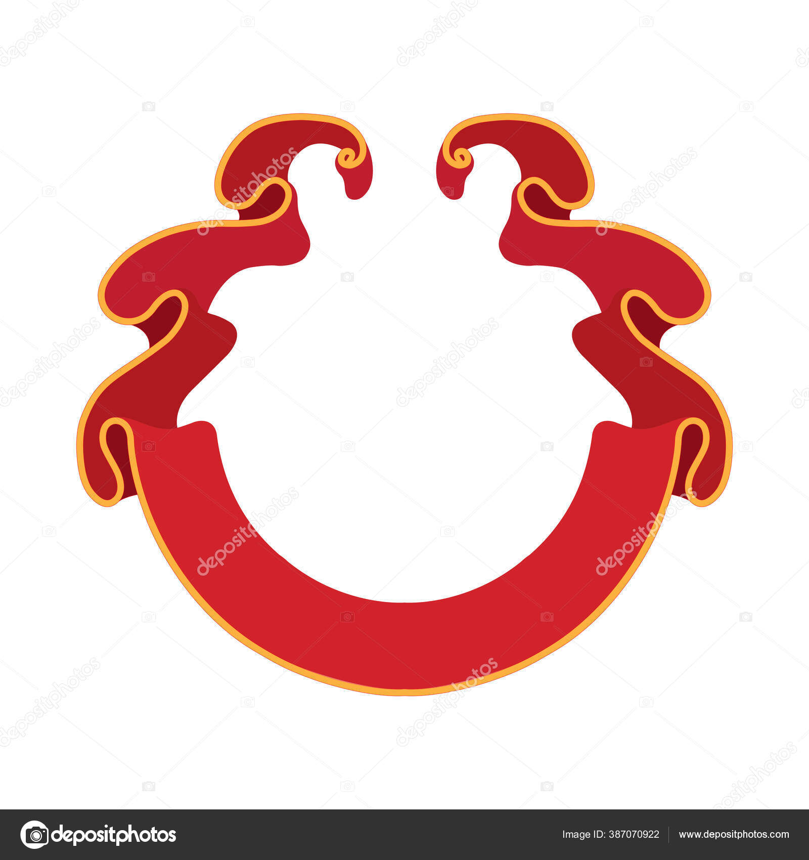 Vintage Style Red Ribbon Illustration Isolated White Background Stock ...