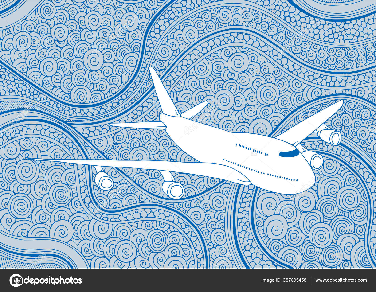 Airplane Aircraft Hand Drawn Vector Illustration Plane Sketch Drawing ...