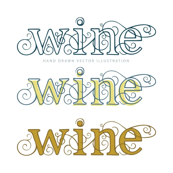 Lettering wine imágenes de stock de arte vectorial | Depositphotos