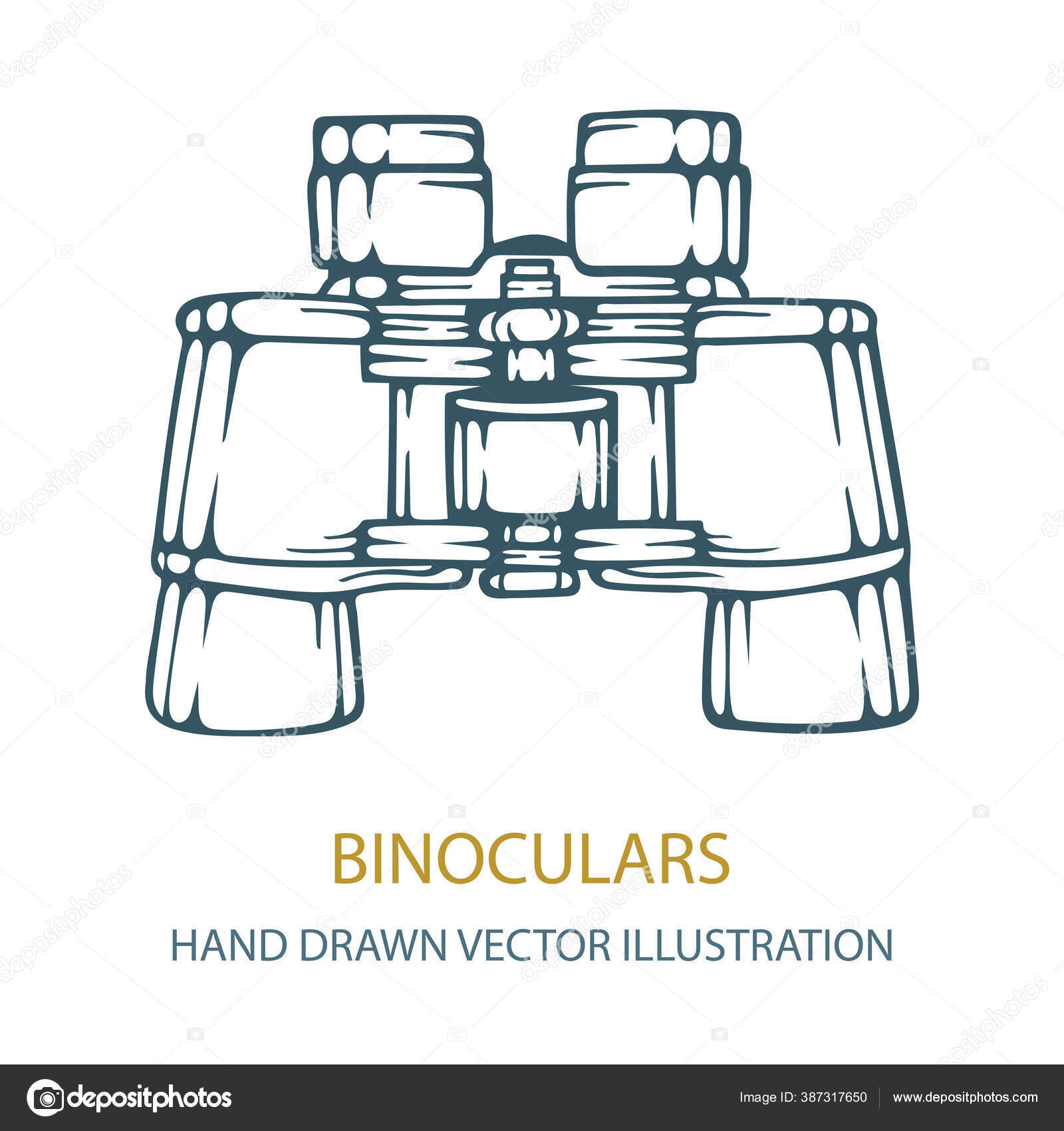 Binokulární Binokulární Ruční Kreslení Vektorové Ilustrace Binokulární ...