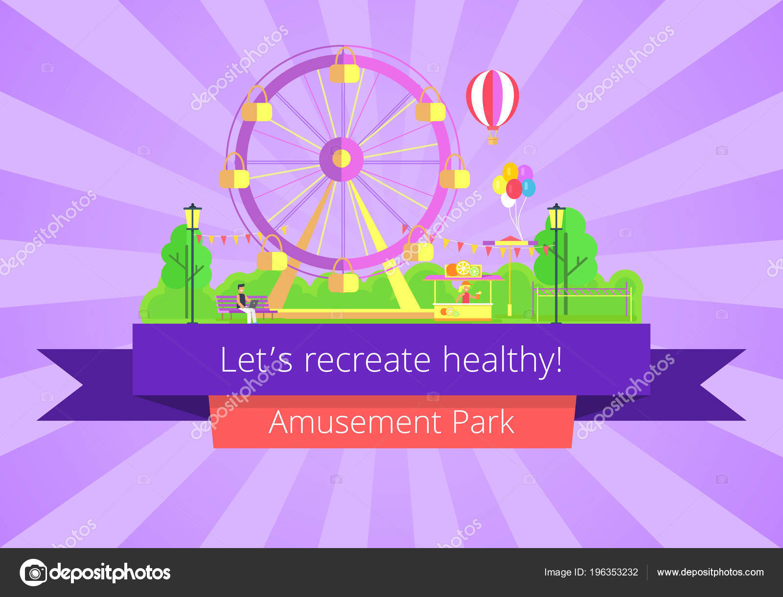 Lets Recreate Healthy Poster Vector Illustration Stock Vector Image by ...