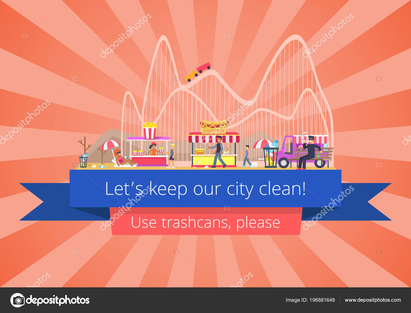 Lets Keep Our City Clean, Vector Illustration — Stock Vector © robuart ...