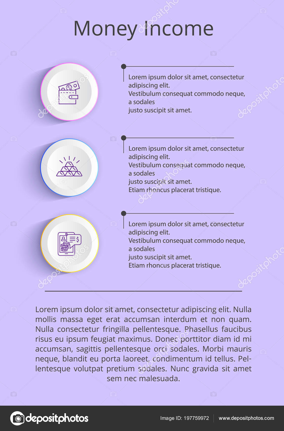 Money Income Colorful Poster Vector Illustration Stock Vector Image by ...