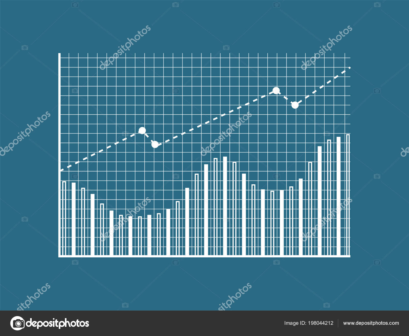 Chart with Dots Lines Poster Vector Illustration Stock Vector Image by ...