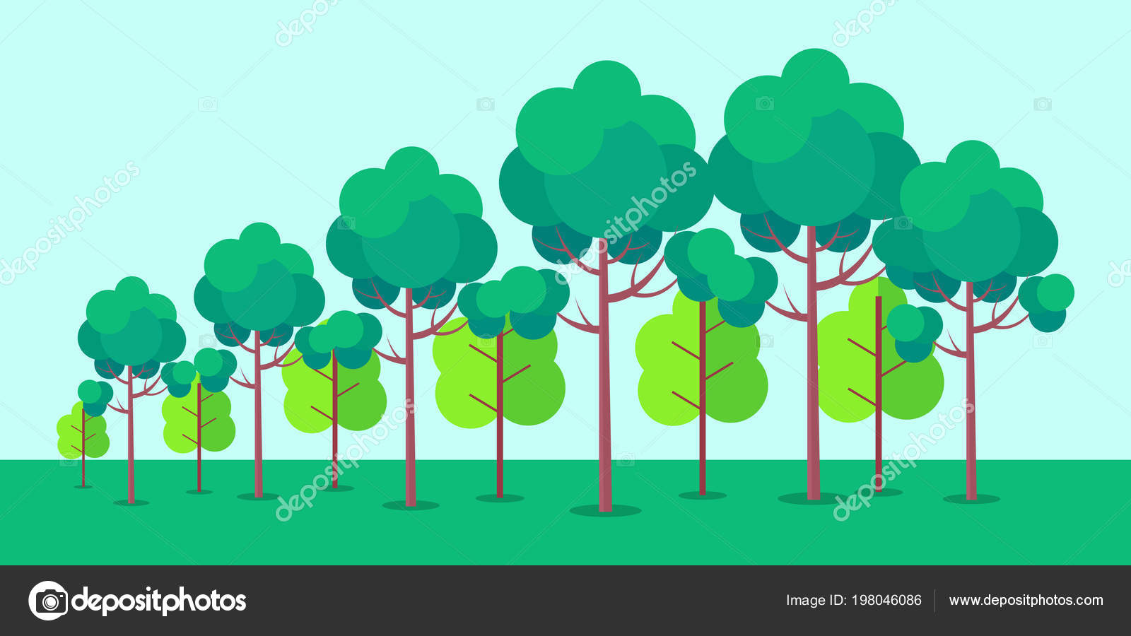 Poster Depicting Forest Trees Vector Illustration Stock Vector Image by ...