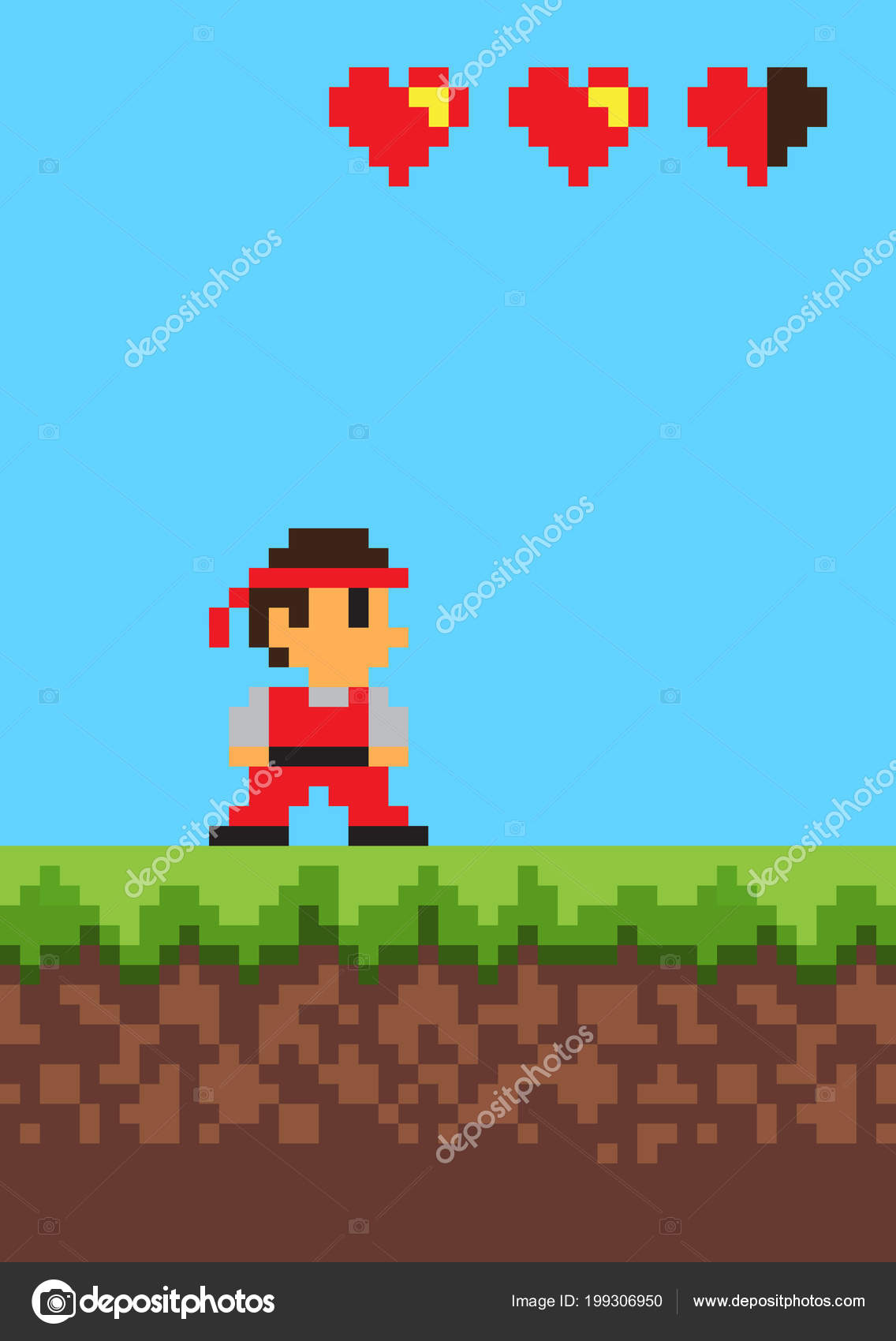 Video Game, Pixel Banner, Vector Illustration Stock Vector Image by ...