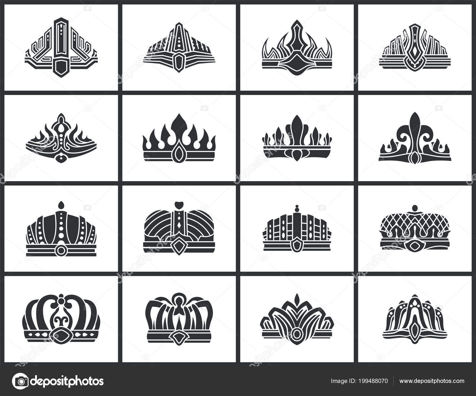 Crowns Collection of Shapes Vector Illustration Stock Vector by ...