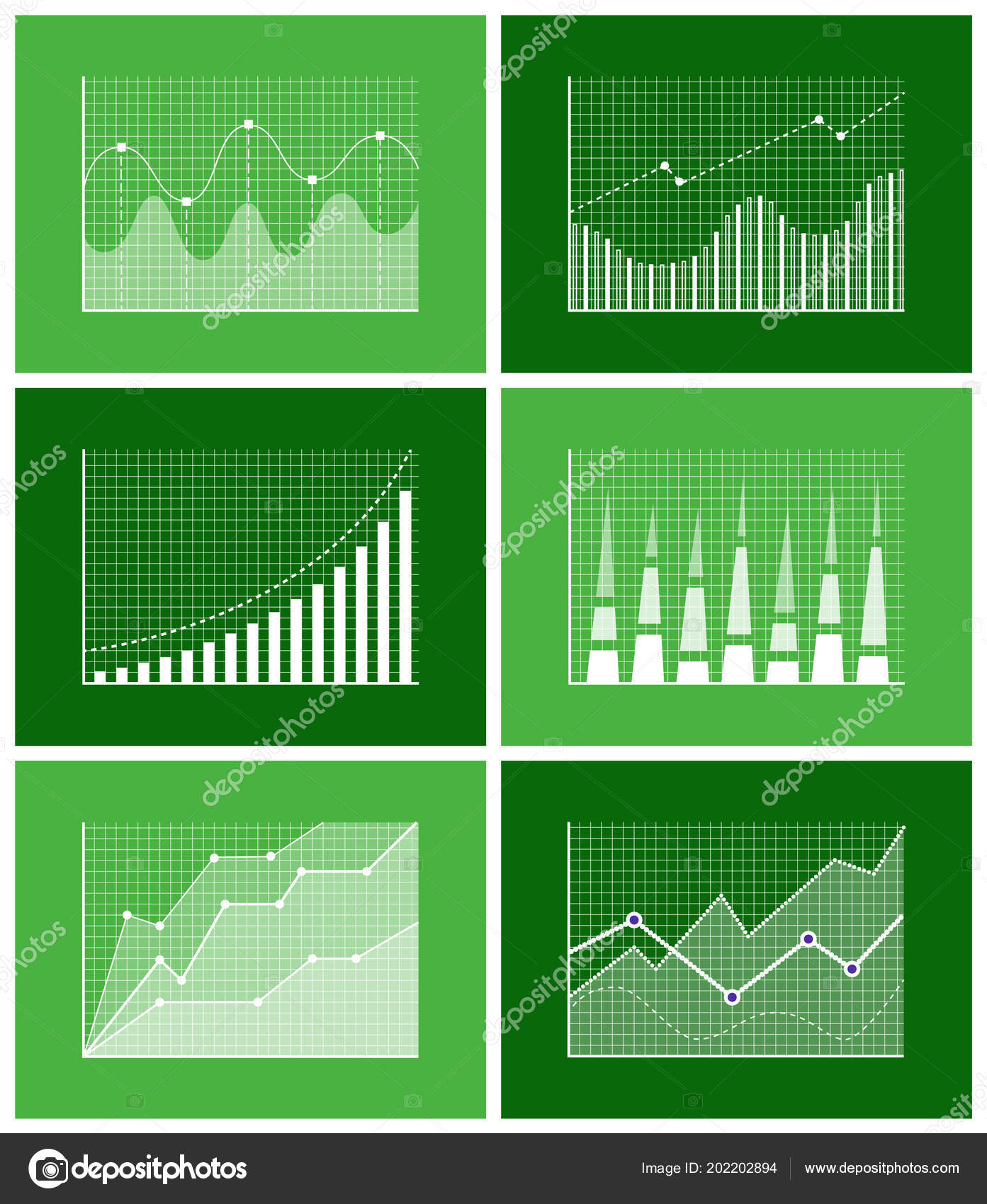 Graphical Diagram Poster Set Vector Illustration Stock Vector by ...