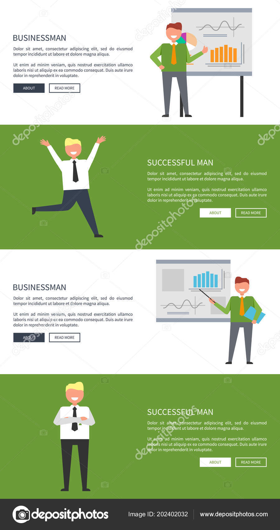 Businessman and Successful Man Posters with Text Stock Vector by ...