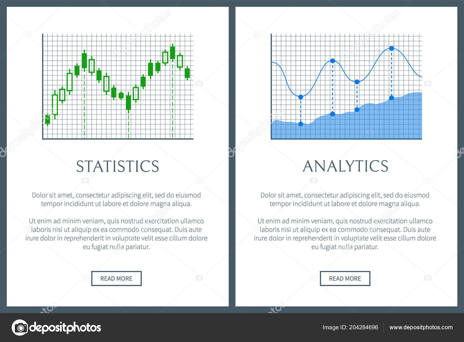 Statistics and Analysis Two Bright Info Posters Stock Vector Image by ...