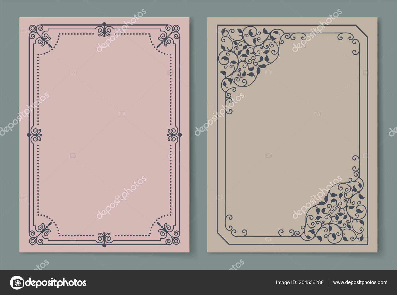 Vintage Frames Collection Curved Borders Isolated Stock Vector Image by ...