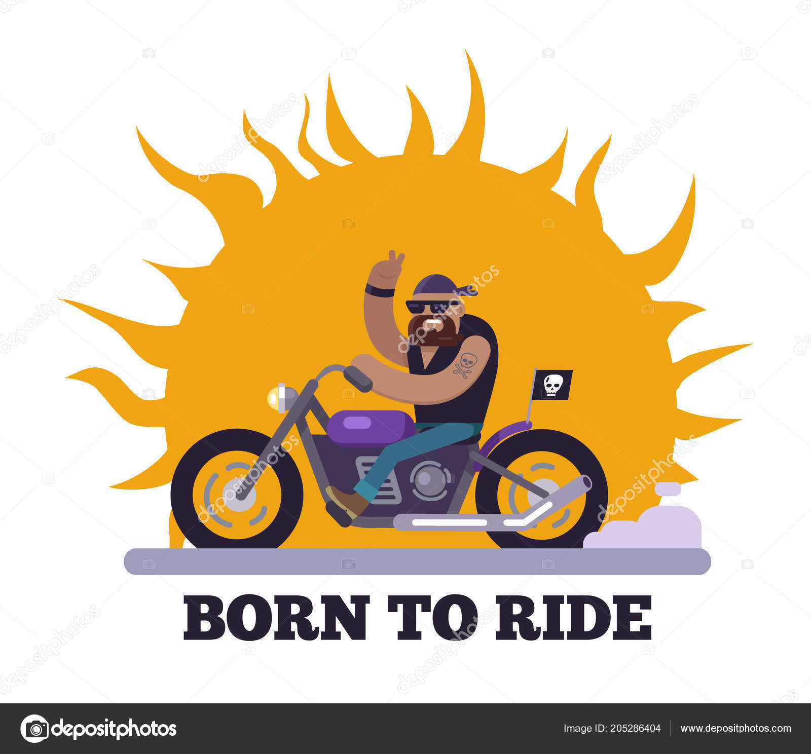 Born to Ride Poster Motorcycle Vector Illustration Stock Vector by ...