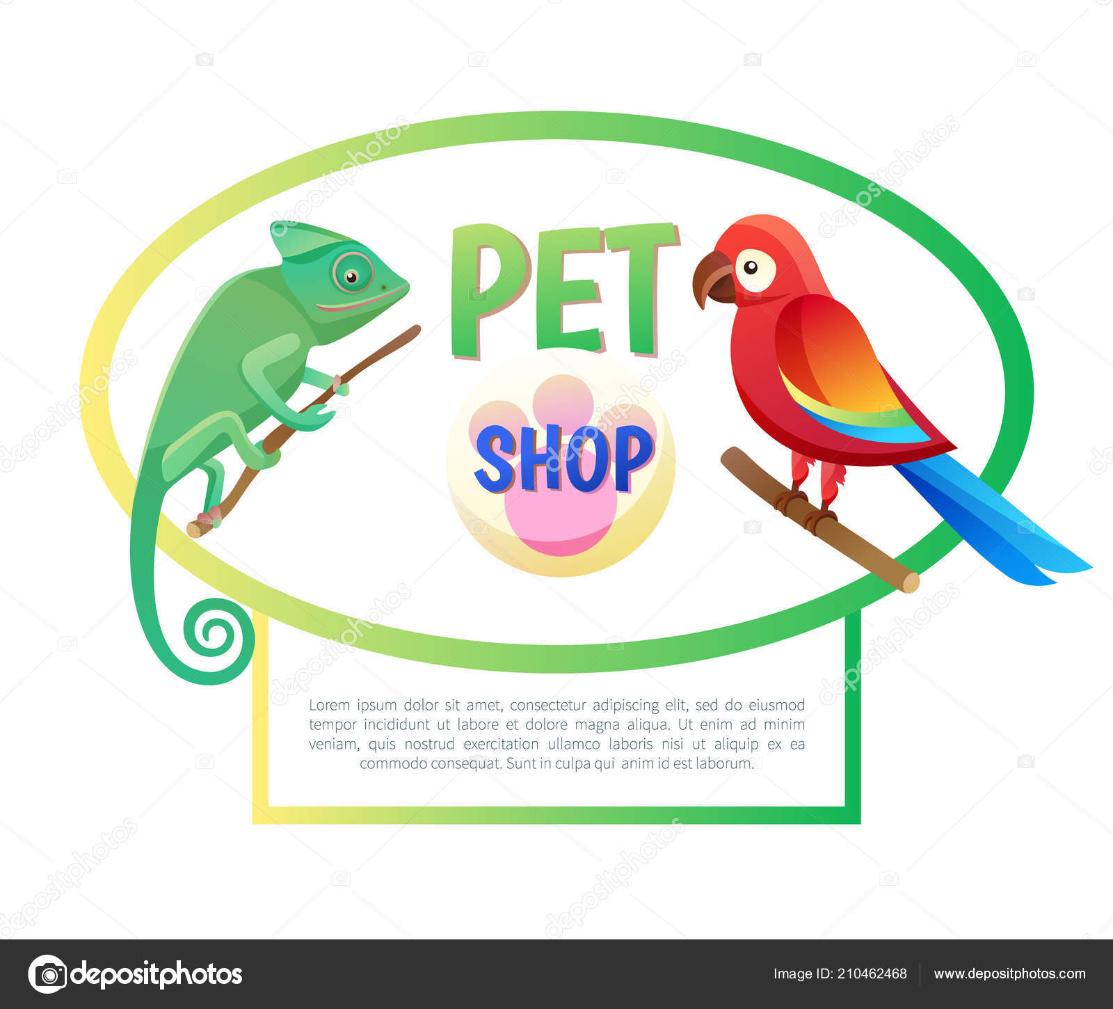 Pet Shop Poster with Animals Vector Illustration Stock Vector Image by ...