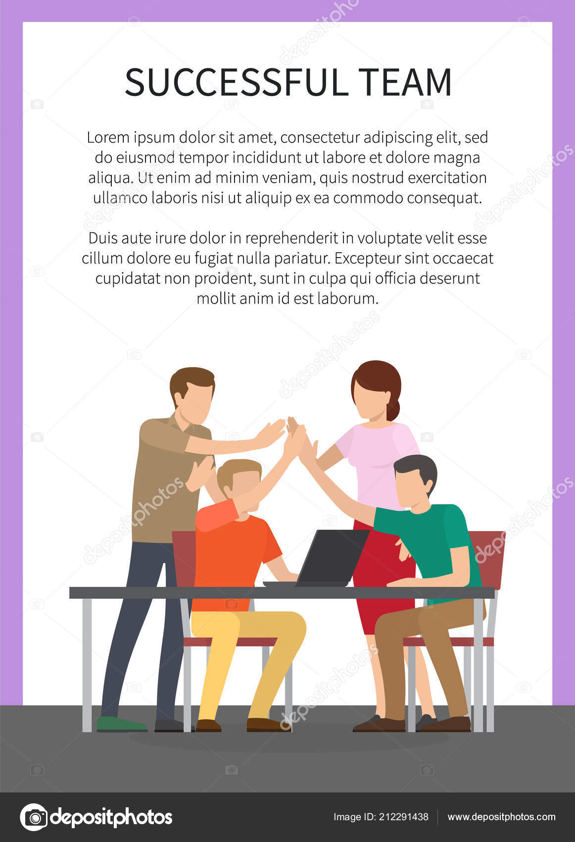 Successful Team Poster Text Vector Illustration Stock Vector by ...