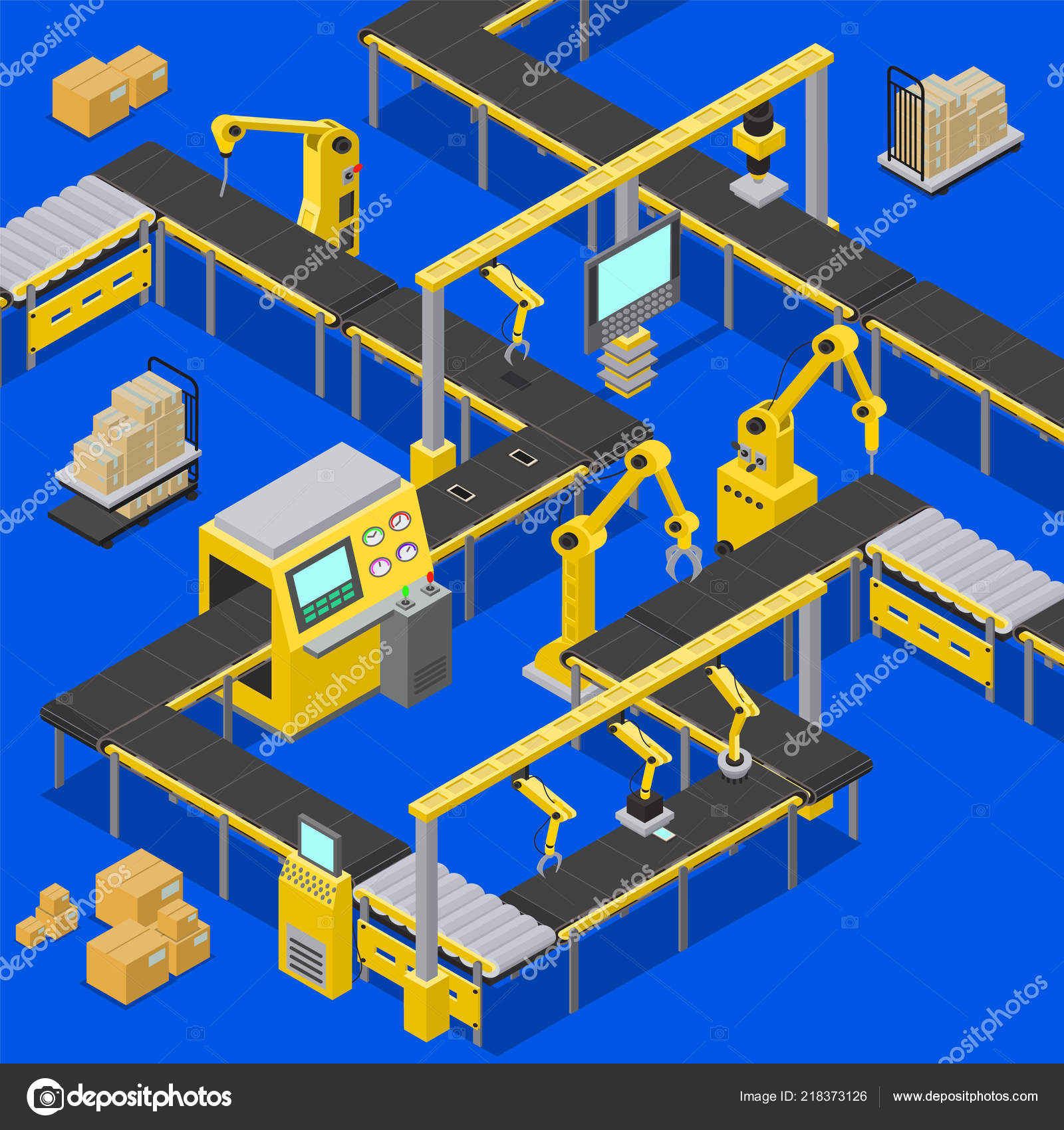 Computers and Production, Vector Illustration Stock Vector by ©robuart ...