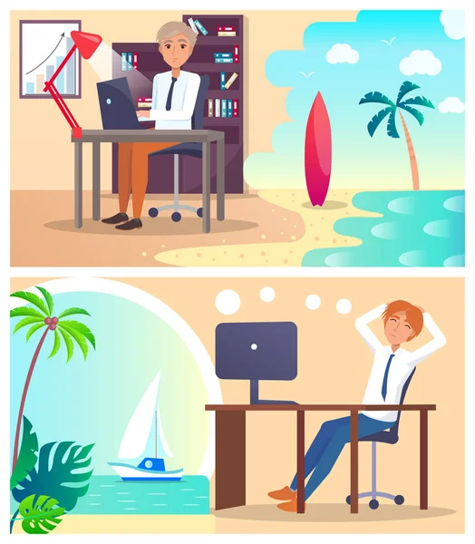 Daydream desk Vector Art Stock Images | Depositphotos