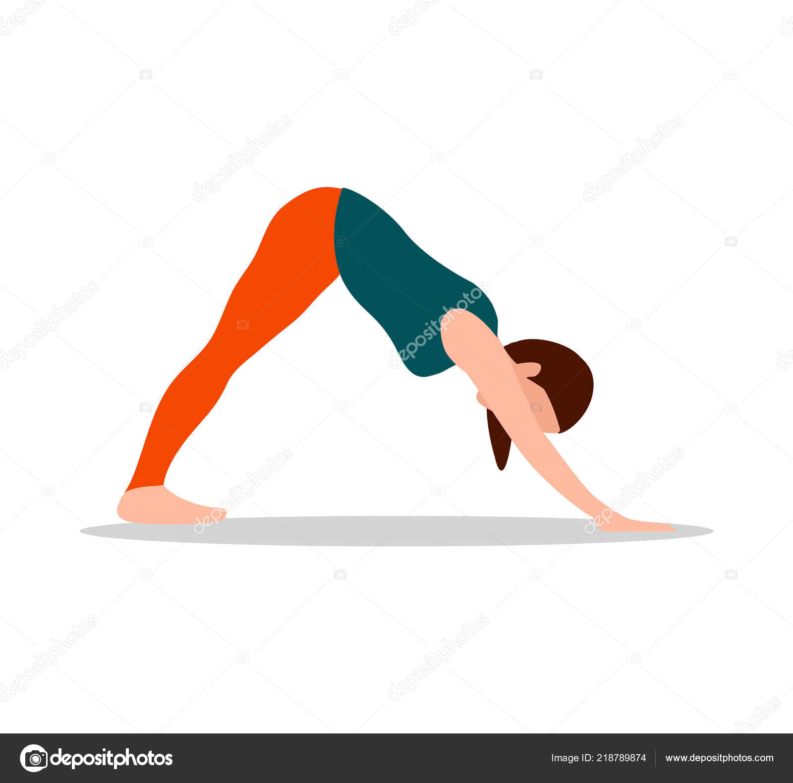 Standing Forward Bend Pose Vector Illustration Stock Vector Image by ...