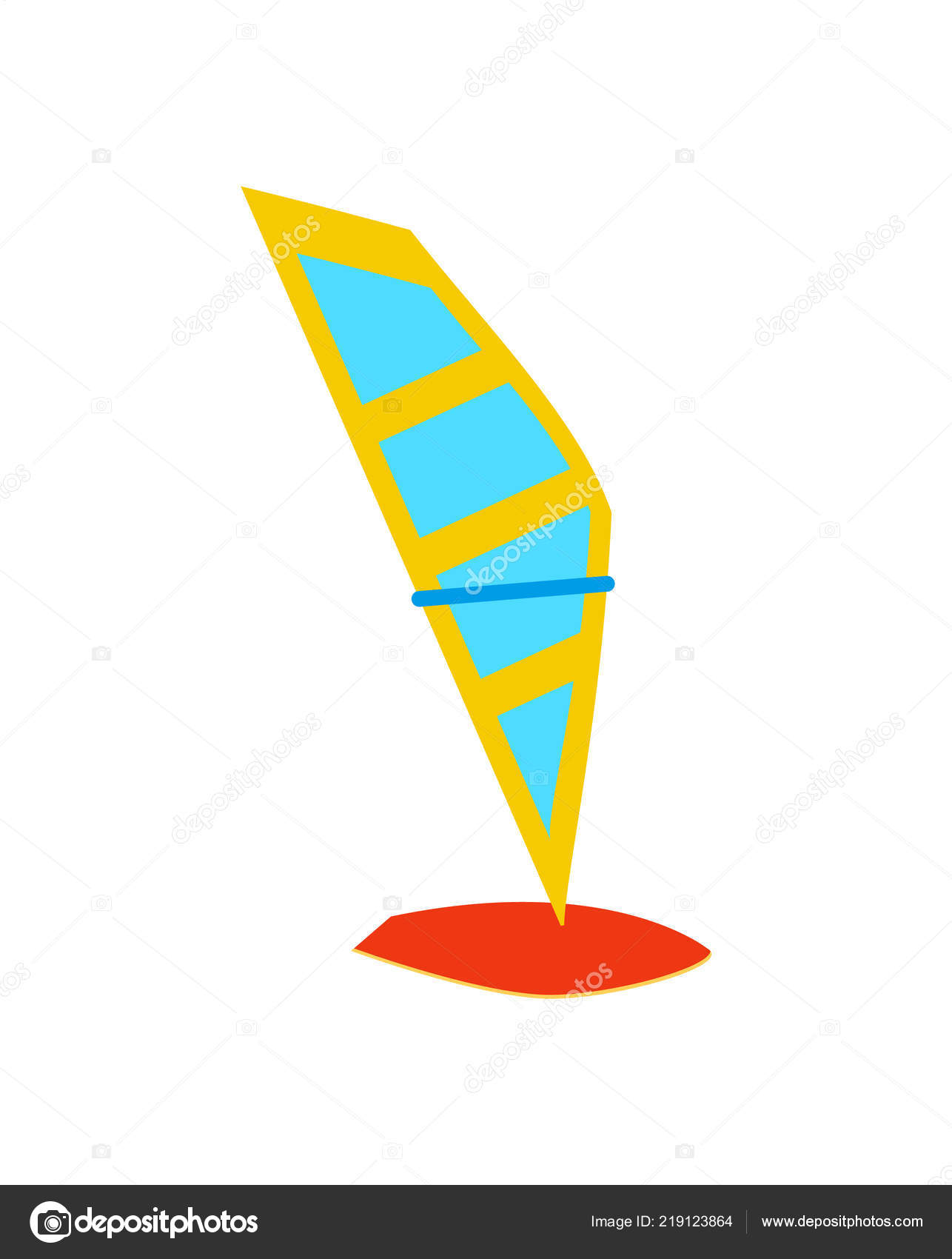 Windsurfing Board Template, Colorful Icon Poster Stock Vector Image by ...
