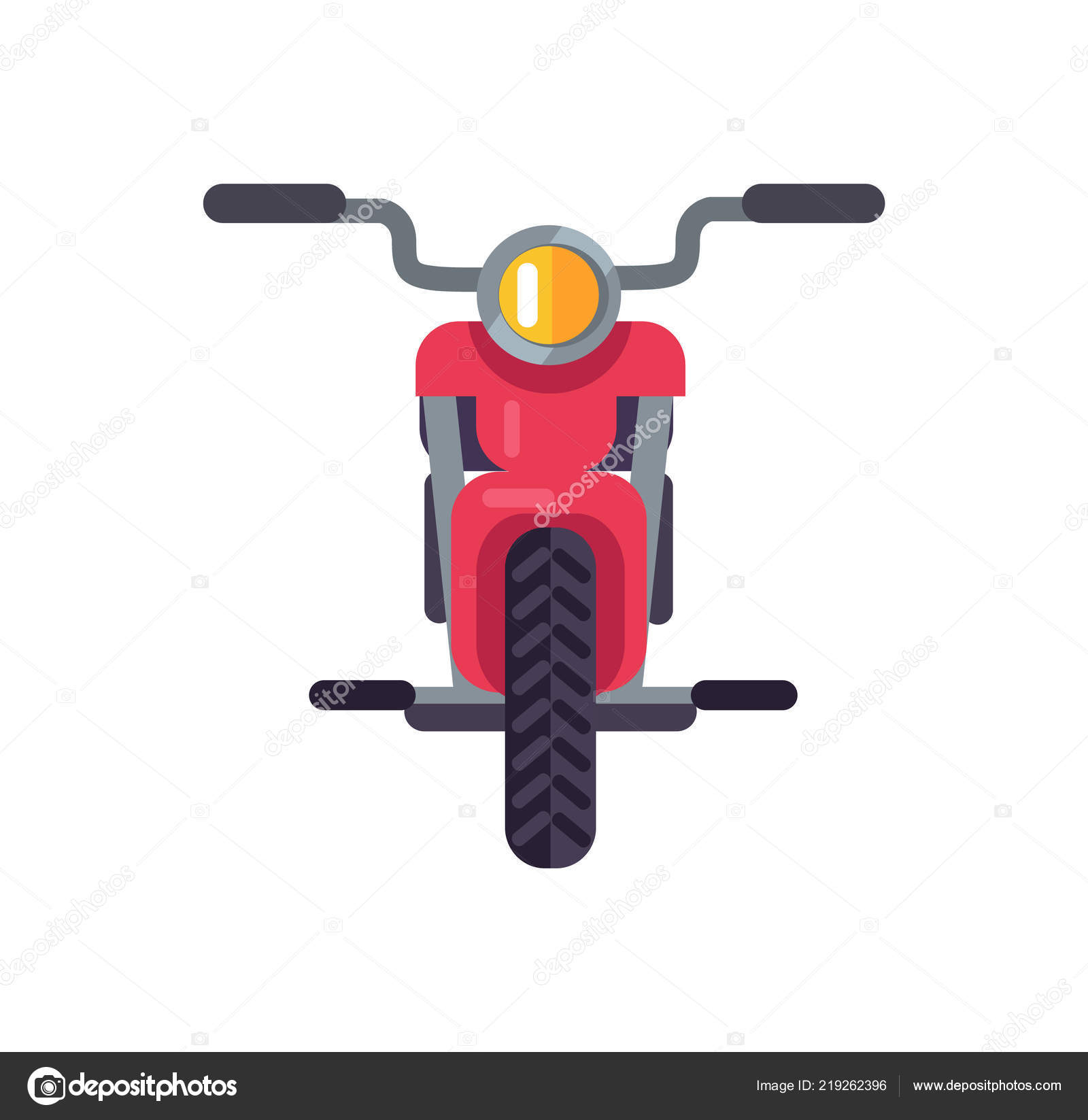 Red Scooter Front View, Motorized Modern Motorbike Stock Vector Image ...