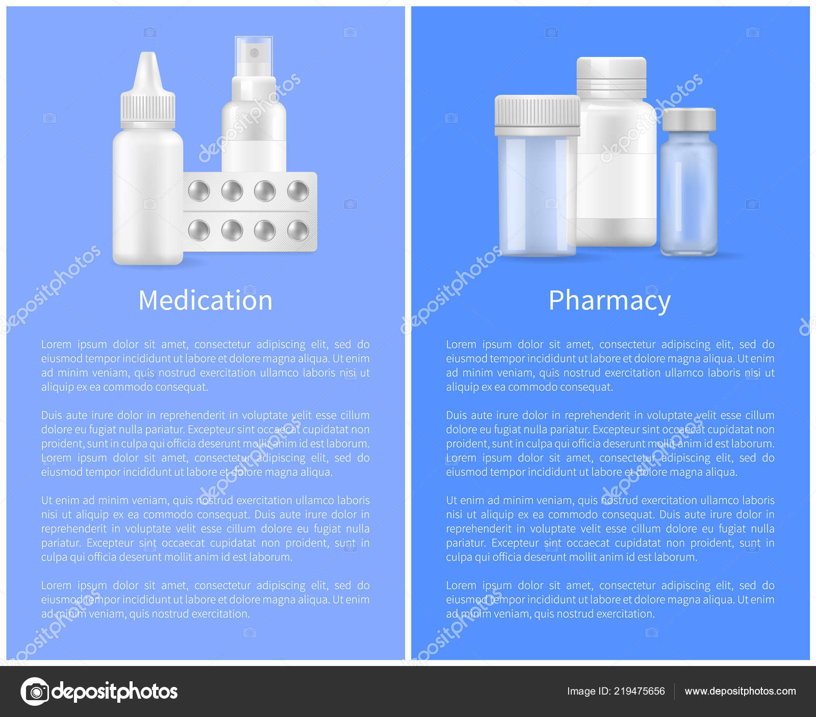 Medication and Pharmacy Poster Medical Bottles Set Stock Vector Image ...