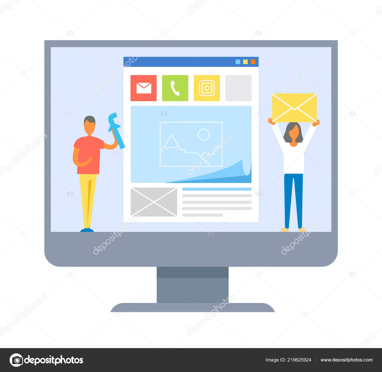 Web Development Banner Isolated on White Backdrop Stock Vector Image by ...