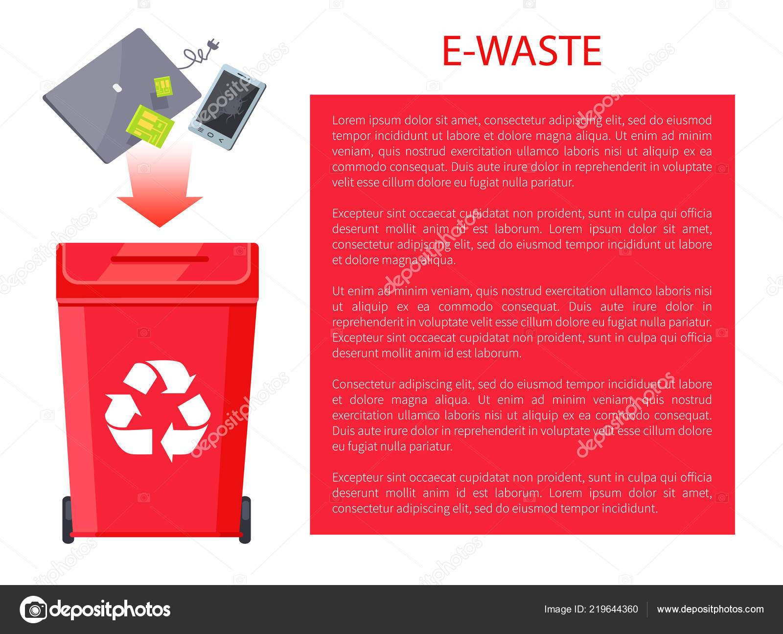 E-Waste Poster Container, Vector Illustration Stock Vector Image by ...