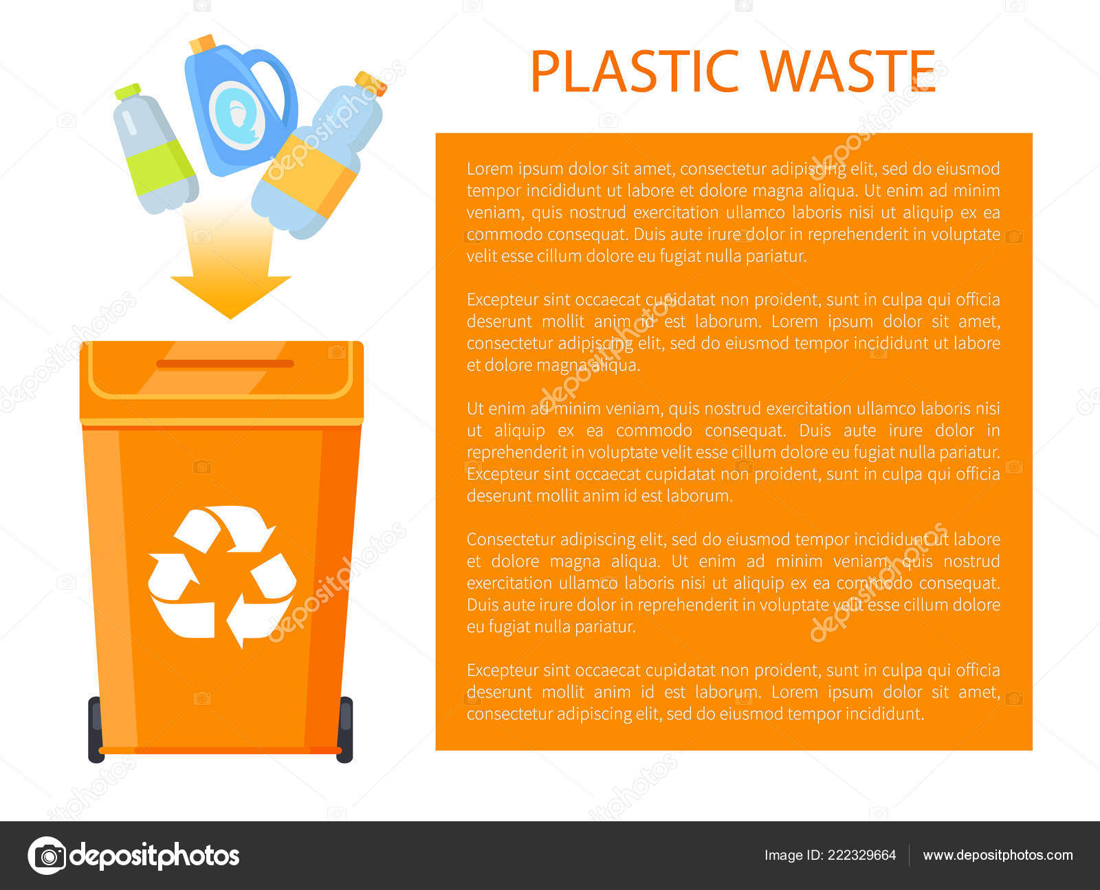 Plastic Waste Poster and Info Vector Illustration Stock Vector Image by ...