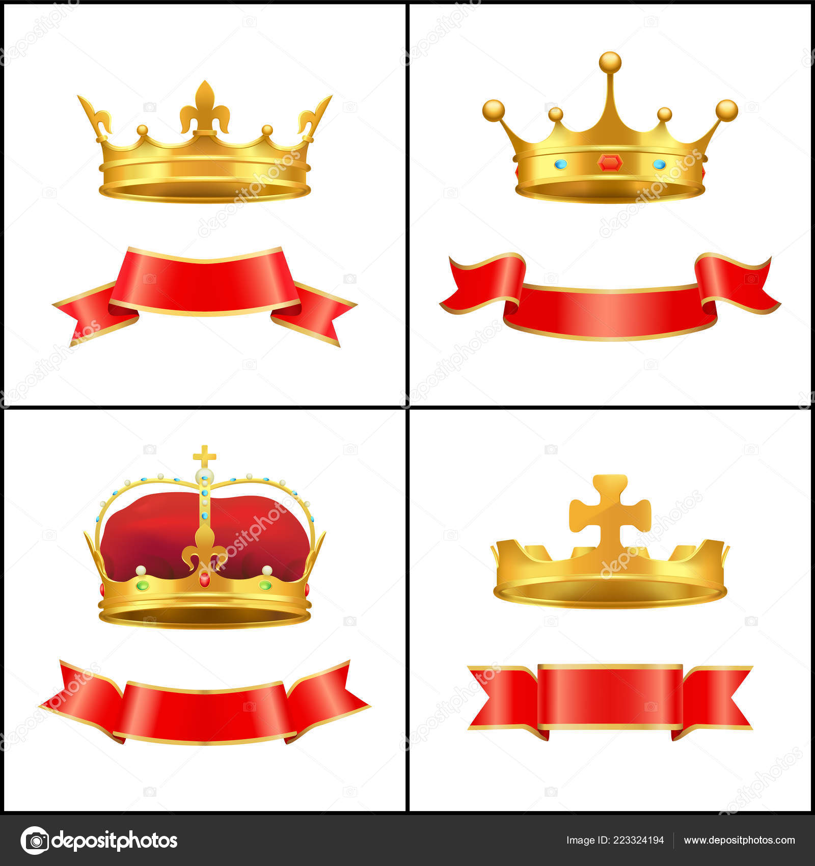 Crown Regal Power and Banner Vector Illustration Stock Vector by ...