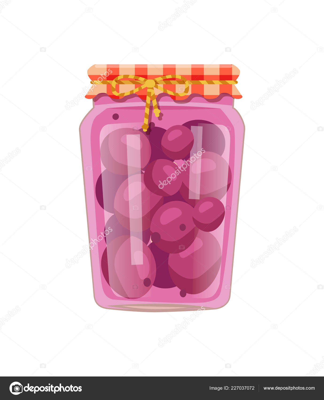 Plum Compote in Glass Jar Homemade Conservation Stock Vector Image by ...