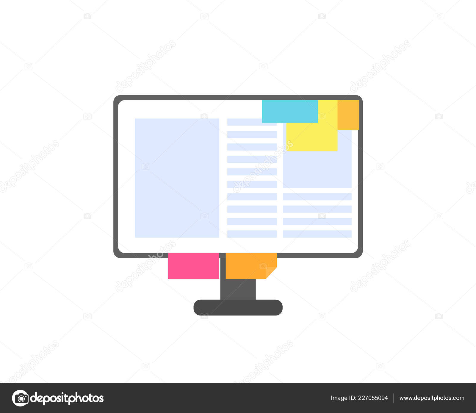 Isolated on White Background Computer Monitor Stock Vector by ©robuart 227055094