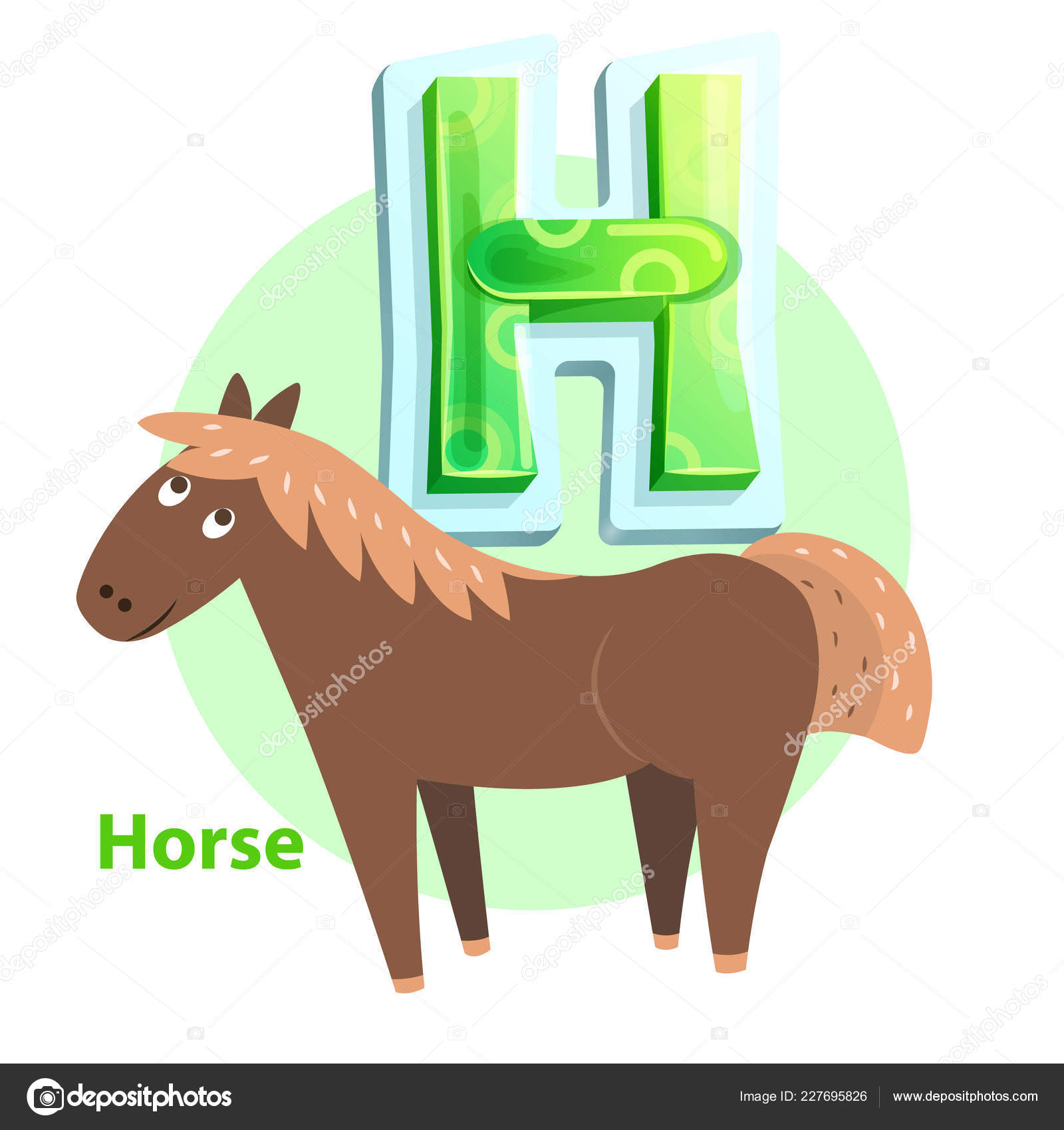 H Consonant Demonstration with Horse Character Stock Vector by ©robuart ...