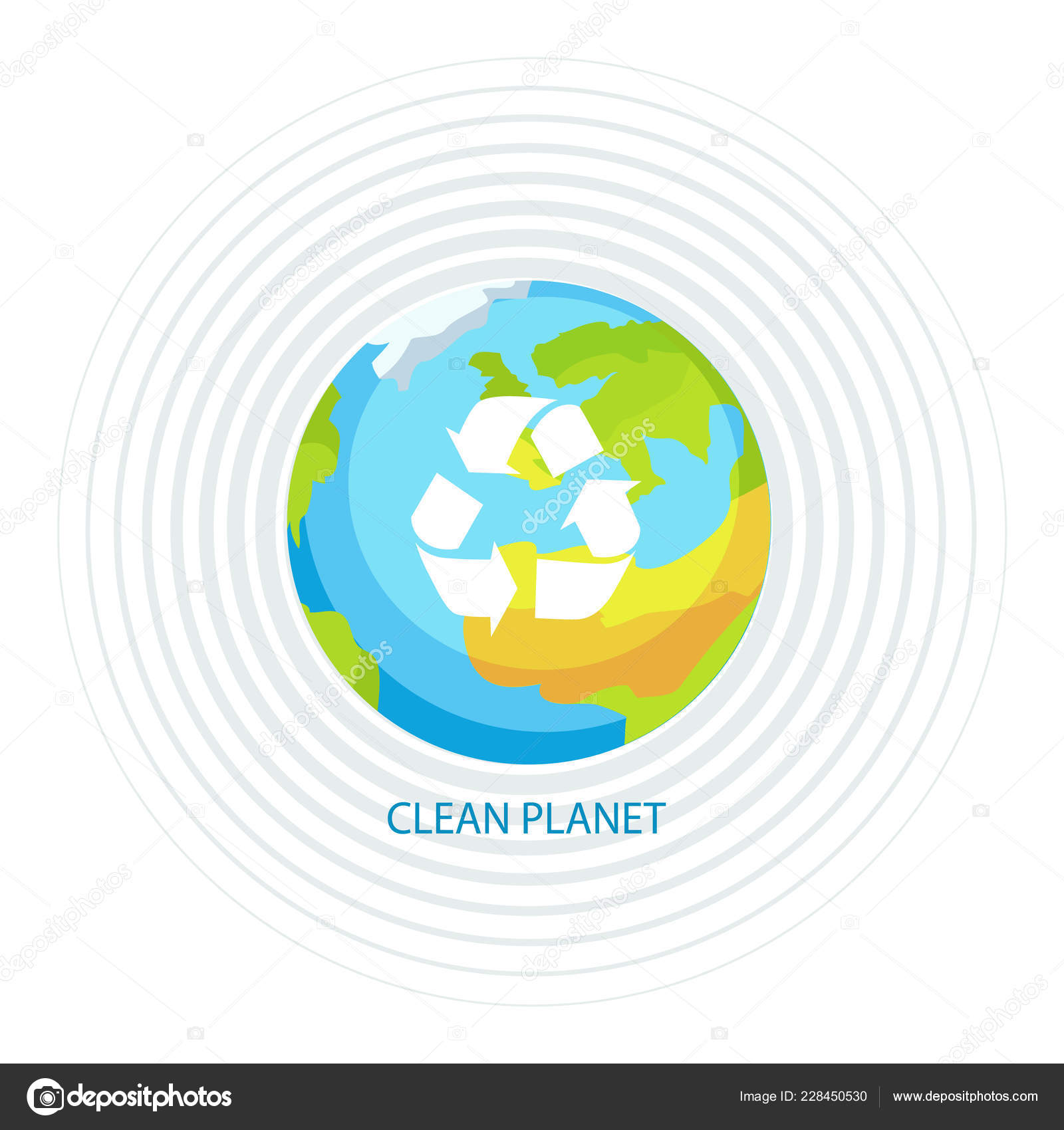 Planeta Limpo Terra Poster Vector Ilustração Vetor de stock de ©robuart ...
