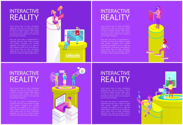 Virtual Reality Posters Set Vector Illustration Stock Vector Image by ...