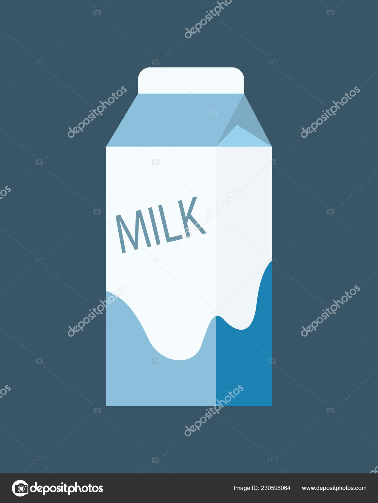 Milk in Carton Square Pack Vector in Cartoon Style Stock Vector by ...